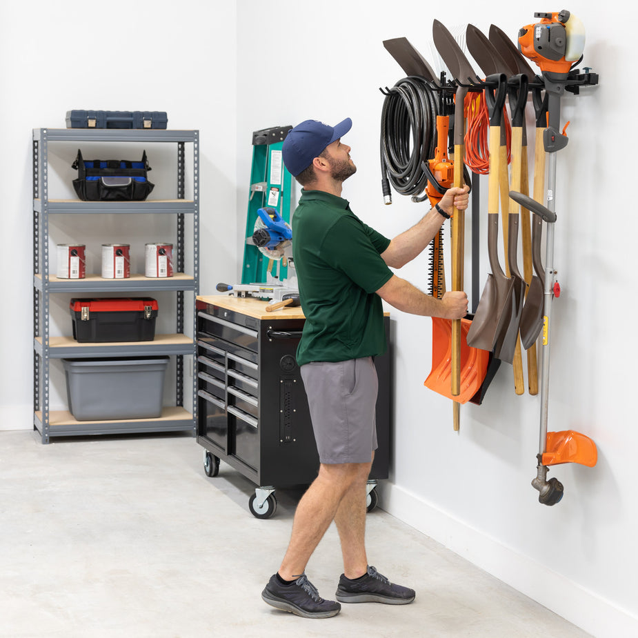 Heavy-Duty Adjustable Yard and Power Tool Storage Hanger System, Garage ...