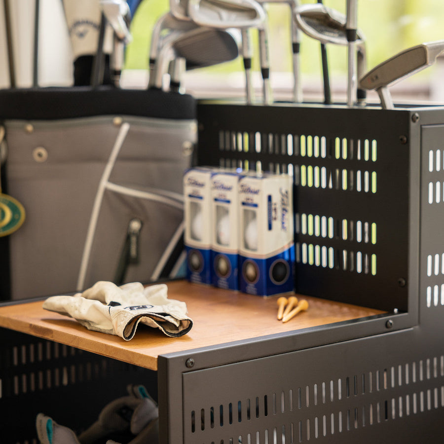 Teal Triangle Freestanding Golf Bag Club Organizer | Garage Storage ...