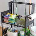 Cleaning Supplies Organizer, 3-Tier Cart, Pegboard & Bucket Rack ...
