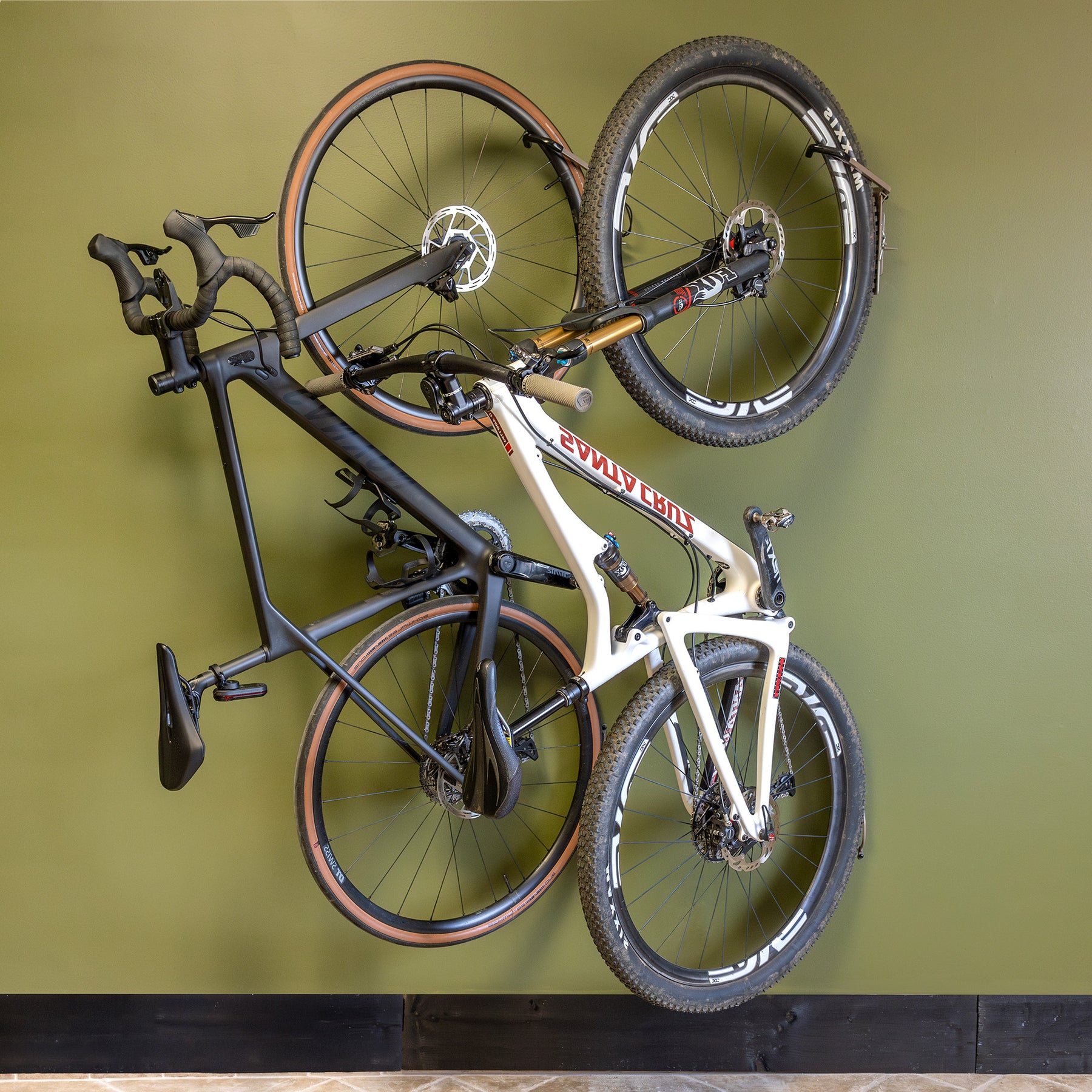 Swivel Mount Bike Storage Rack | 4 Bicycle | Garage Wall Hook | Mud ...