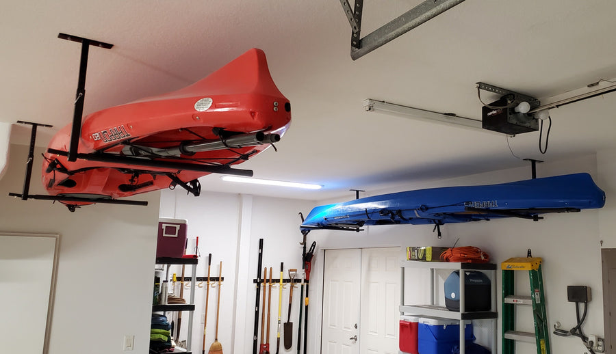 2 Kayak Ceiling Storage Rack - Kayak Racks for Garage - Adjustable ...