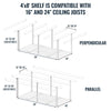 4' x 8' Garage Overhead Storage, Ceiling Shelf, Heavy-Duty Ceiling Rack ...