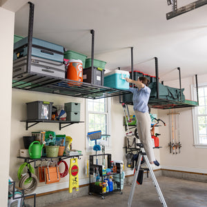 4' x 8' Garage Overhead Storage, Ceiling Shelf, Heavy-Duty Ceiling Rack ...