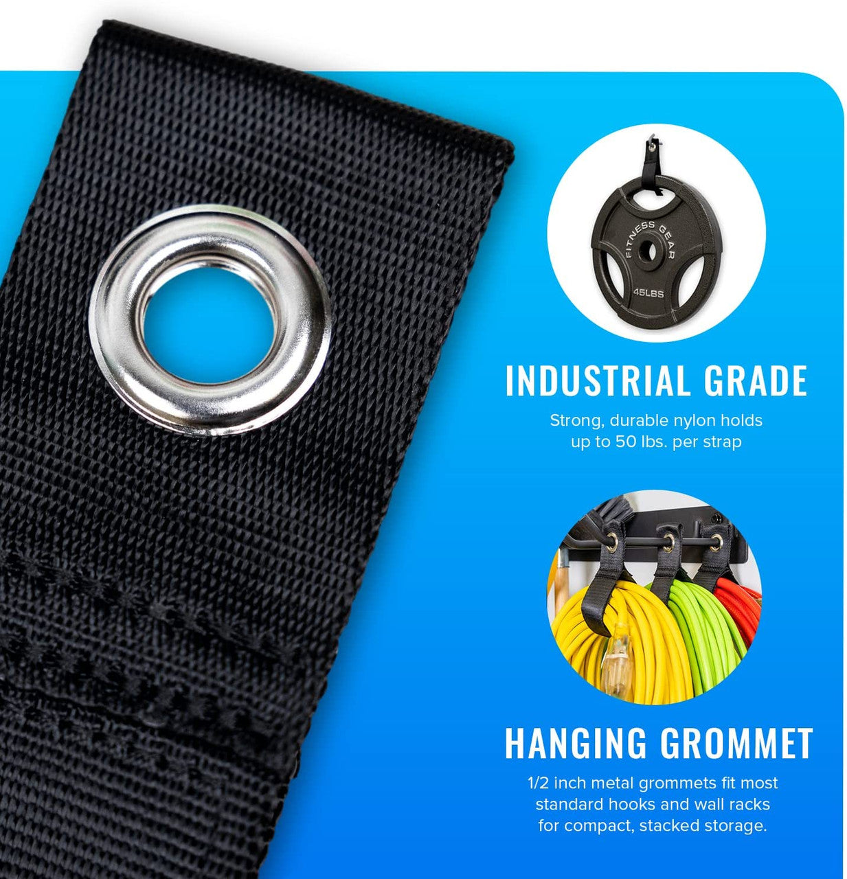 Utility Storage Straps | Adjustable Hook and Loop Fasteners | 3 Pack ...