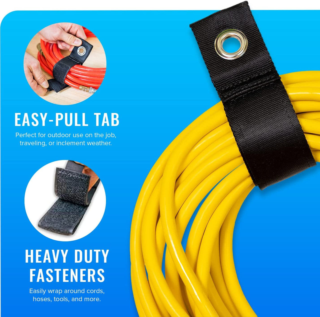 Utility Storage Straps | Adjustable Hook and Loop Fasteners | 3 Pack ...