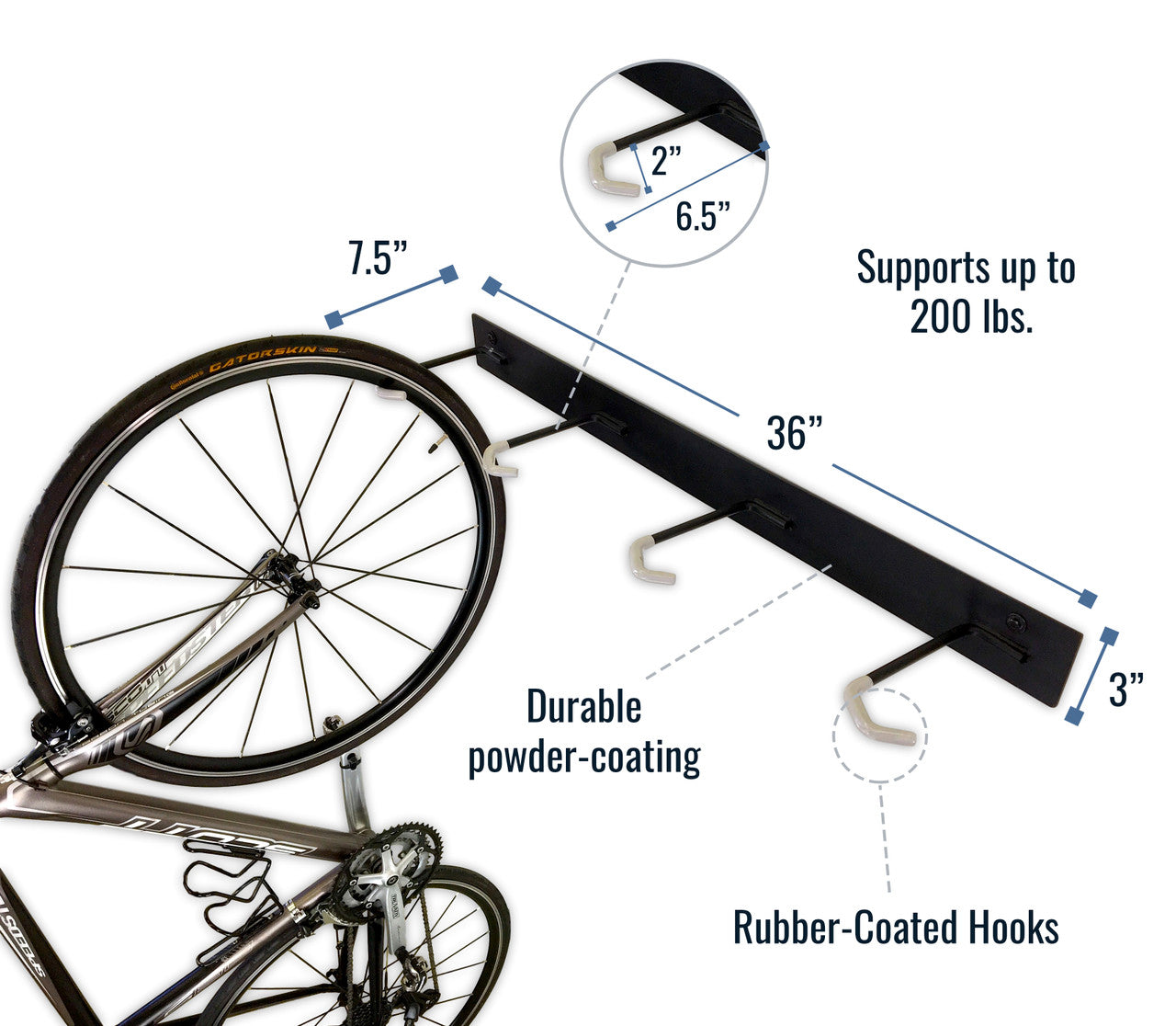 BLAT Bike Wall Storage Rack Holds 8 Bicycles | Heavy-Duty Garage Hanger ...