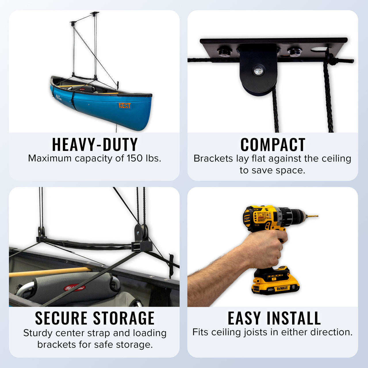 Ladder Hoist | Holds up to 150 lbs | Up to 14' Lift – StoreYourBoard
