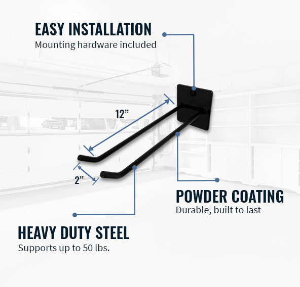 Ladder Storage Wall Hook | Holds 50 lbs | Heavy Duty Garage Rack ...