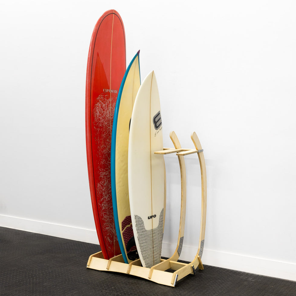 Big Sur Surfboard Storage Wood Stand | Holds 4 Surfboards – StoreYourBoard