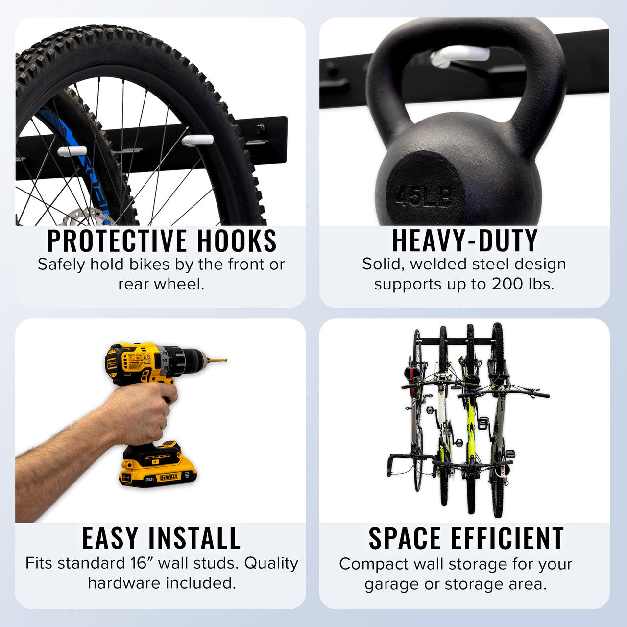 Blackstone Bike Storage Rack | 4 Bikes | Black – StoreYourBoard