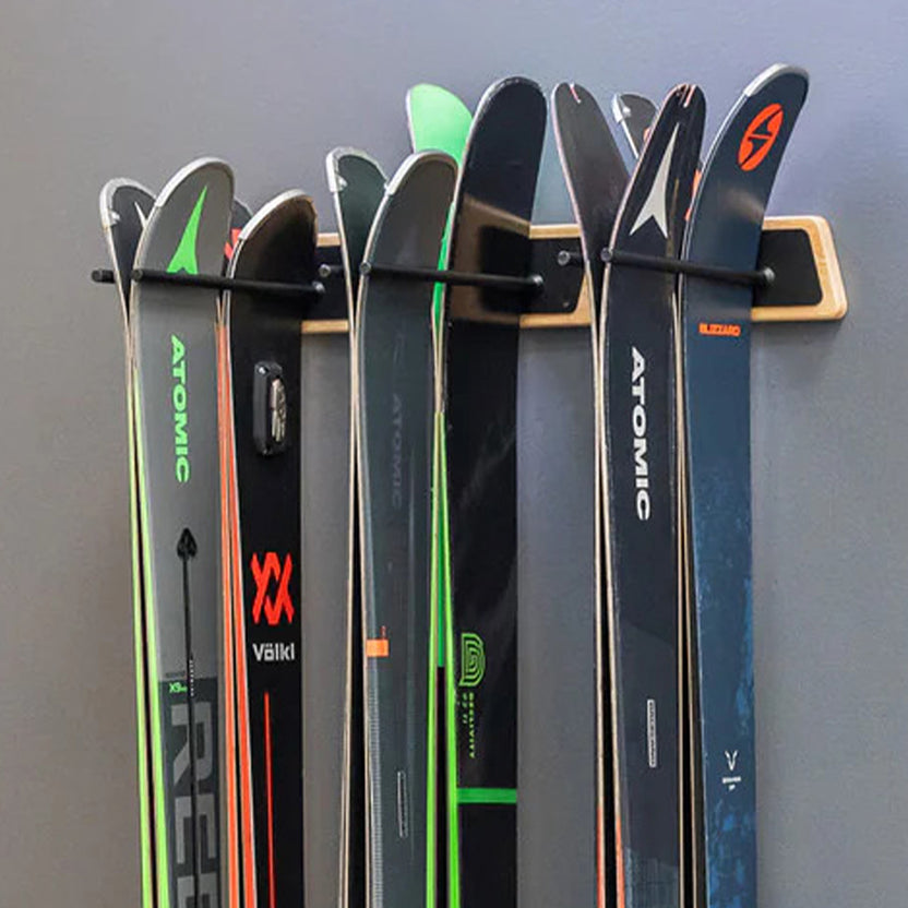 Heavy-Duty Ski Storage Rack: Holds 6 Pairs, Steel & Wood Construction ...