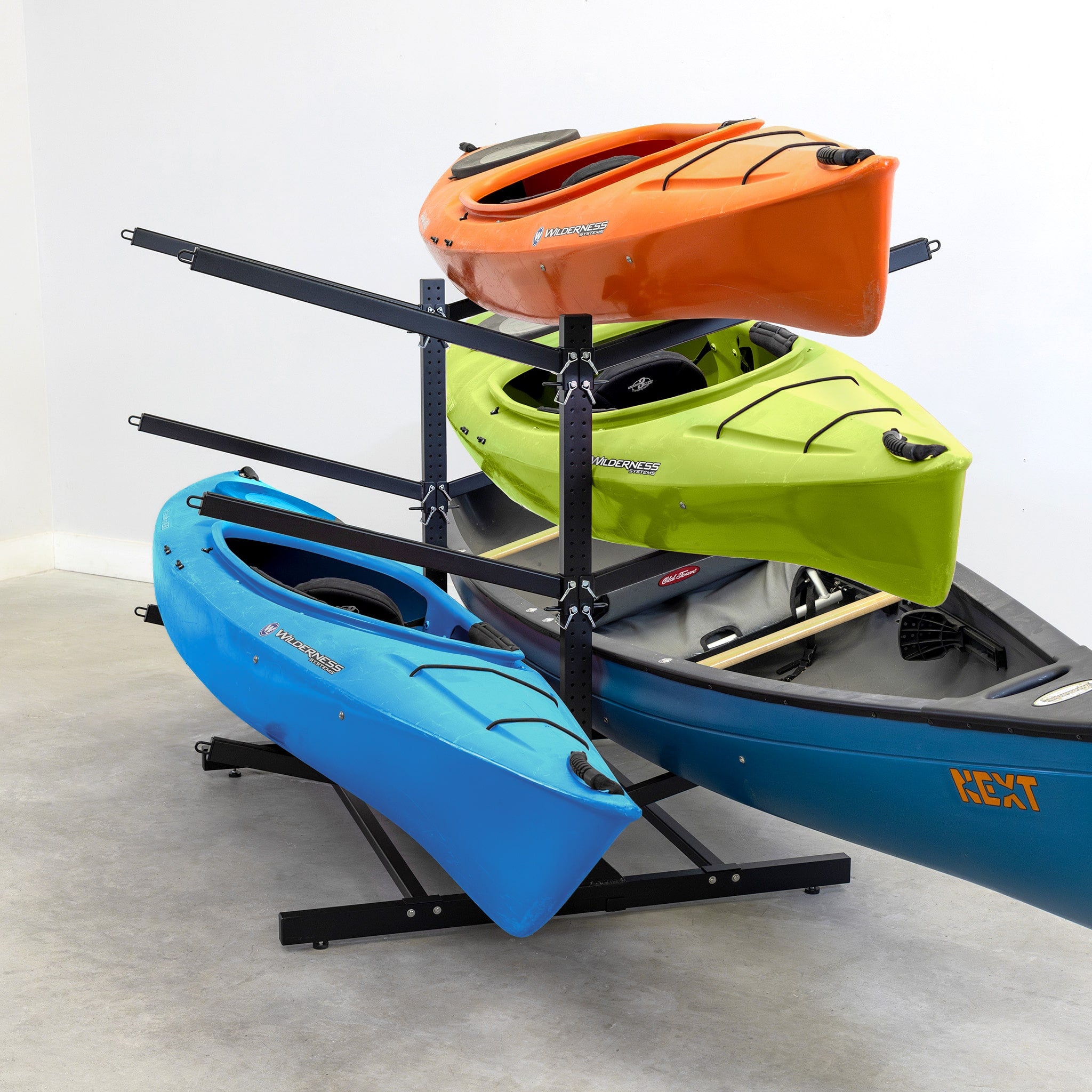 Outdoor Kayak Rack, 6 Kayak, SUP, or Canoe Free Standing Storage ...