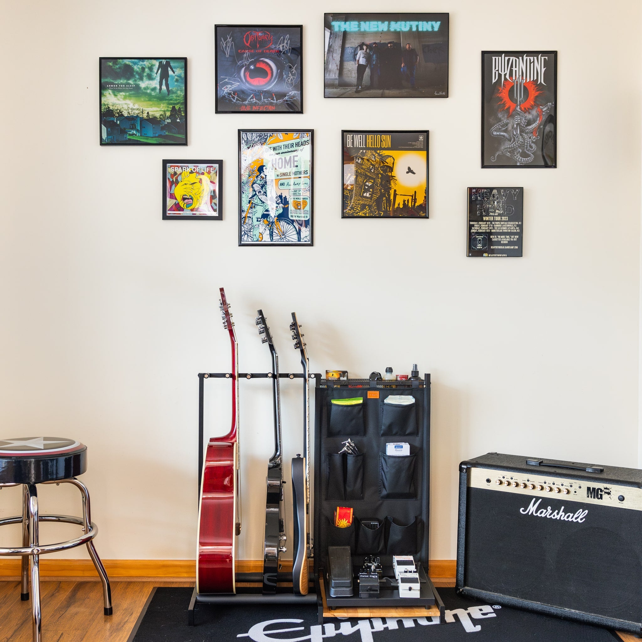 Guitar Storage Stand with Accessories Organizer, Freestanding Portable ...