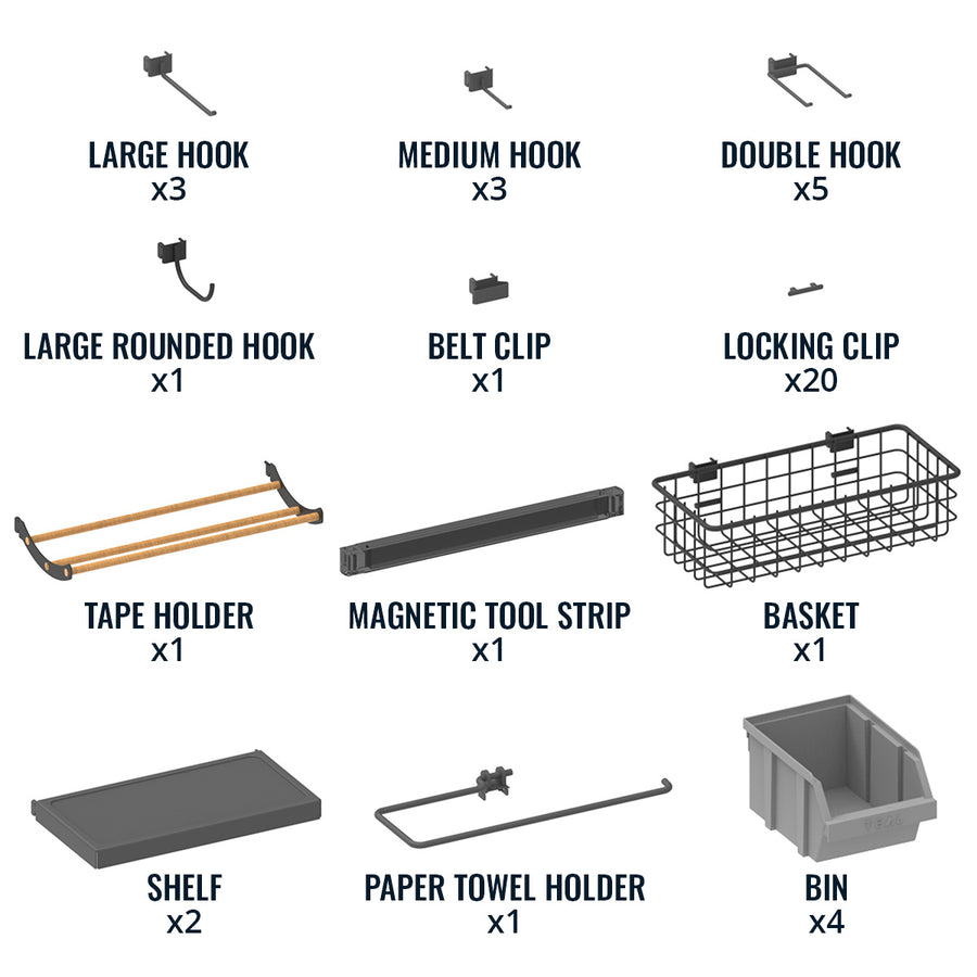 4.25' Steel PRO Pegboard | 23 Attachments | Magnetic Tool Bar ...