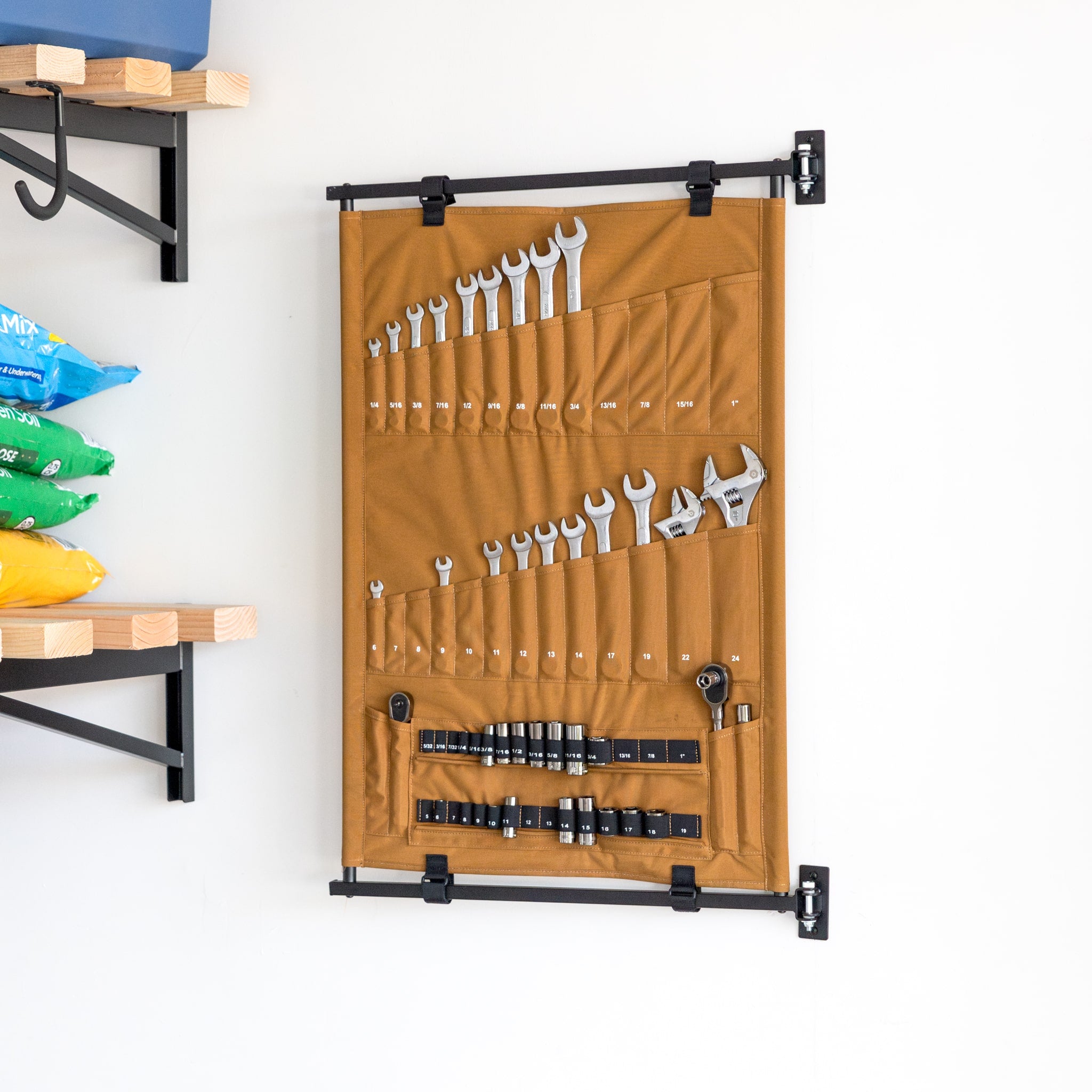 Pivot Panel Wall Mounted Tool Organizer, 180° Swivel, Tan – StoreYourBoard