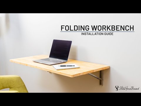 Space-Saving Folding Workbench: Industrial-Grade, Wall-Mounted Desk ...
