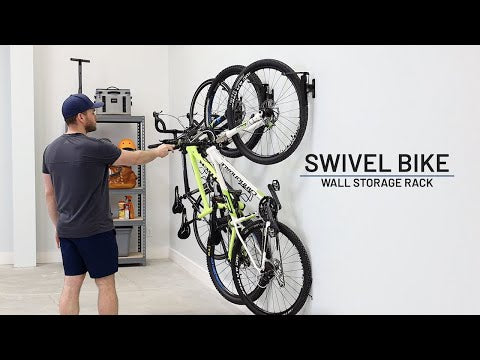 Swivel Mount Bike Storage Rack | 4 Bicycle | Garage Wall Hook ...