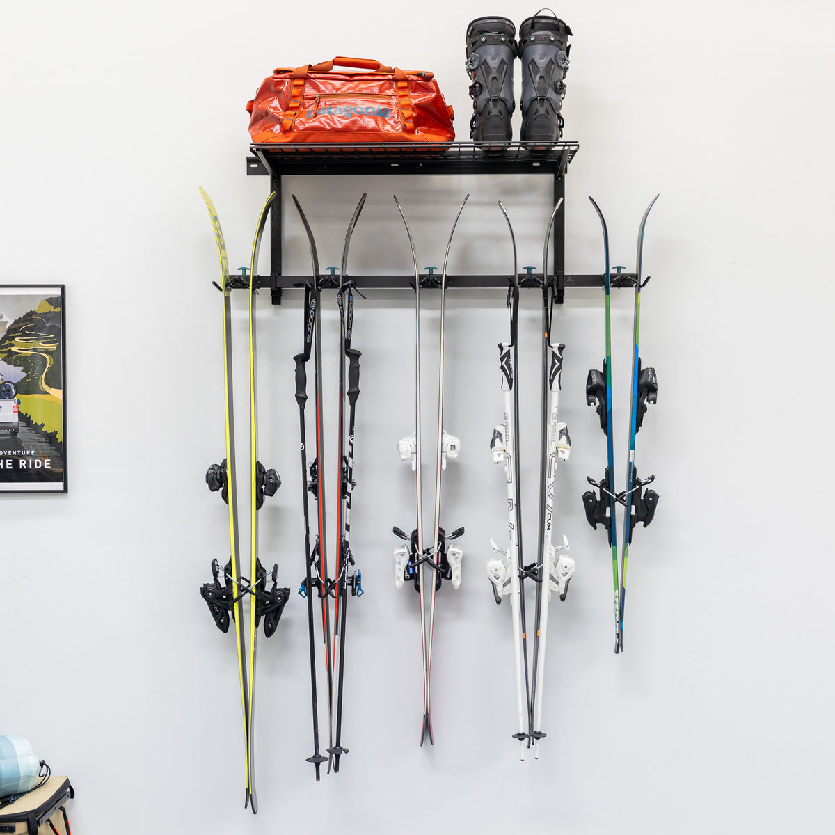 Lone Peak Ski + Shelf | Adjustable Wall Storage System | Holds 5 Pairs ...