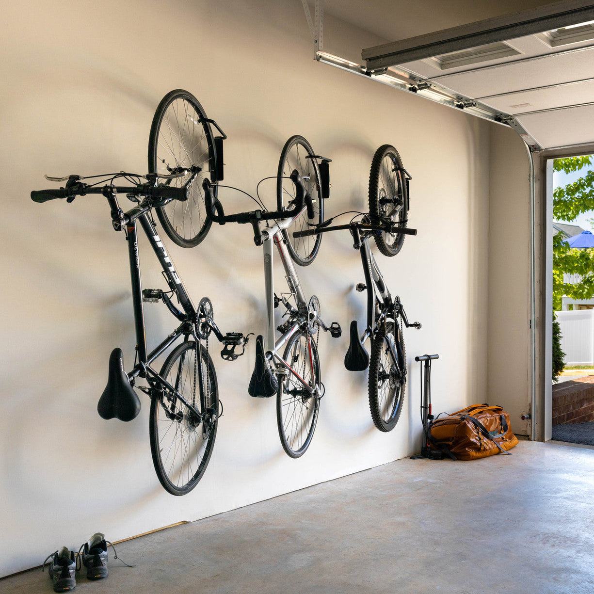 Swivel Mount Bike Storage Rack | 4 Bicycle | Garage Wall Hook | Mud ...