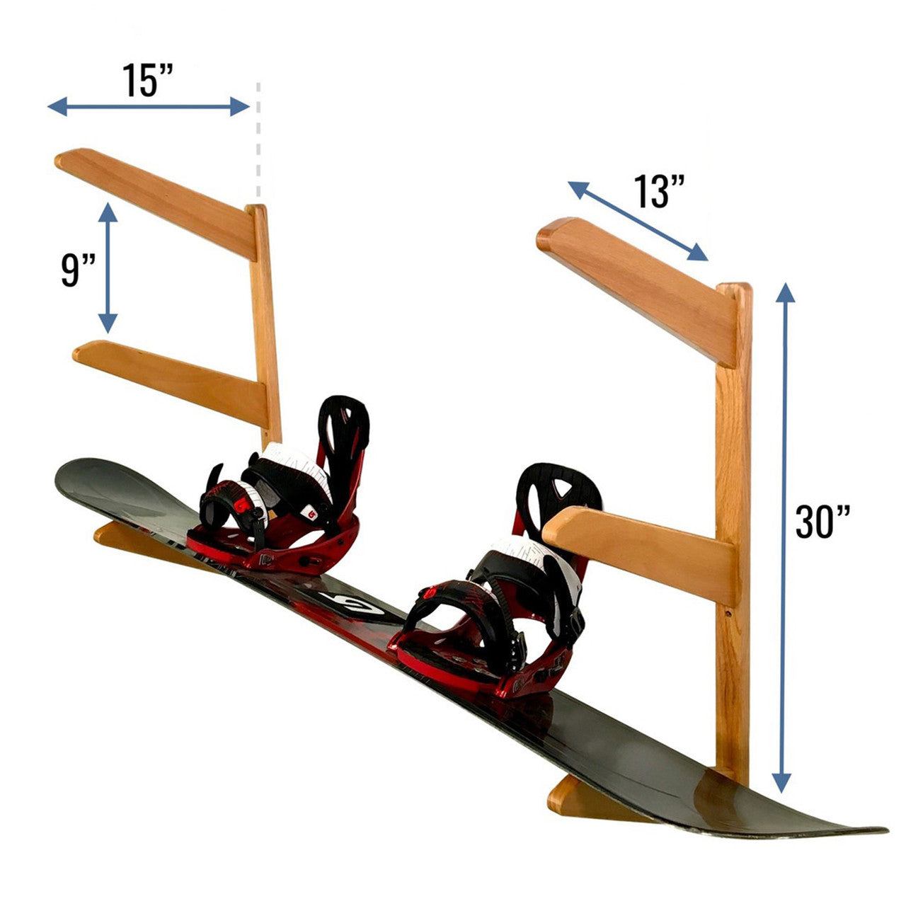 TidyTimber Snowboard Storage Wood Rack | Holds 3 Snowboards ...