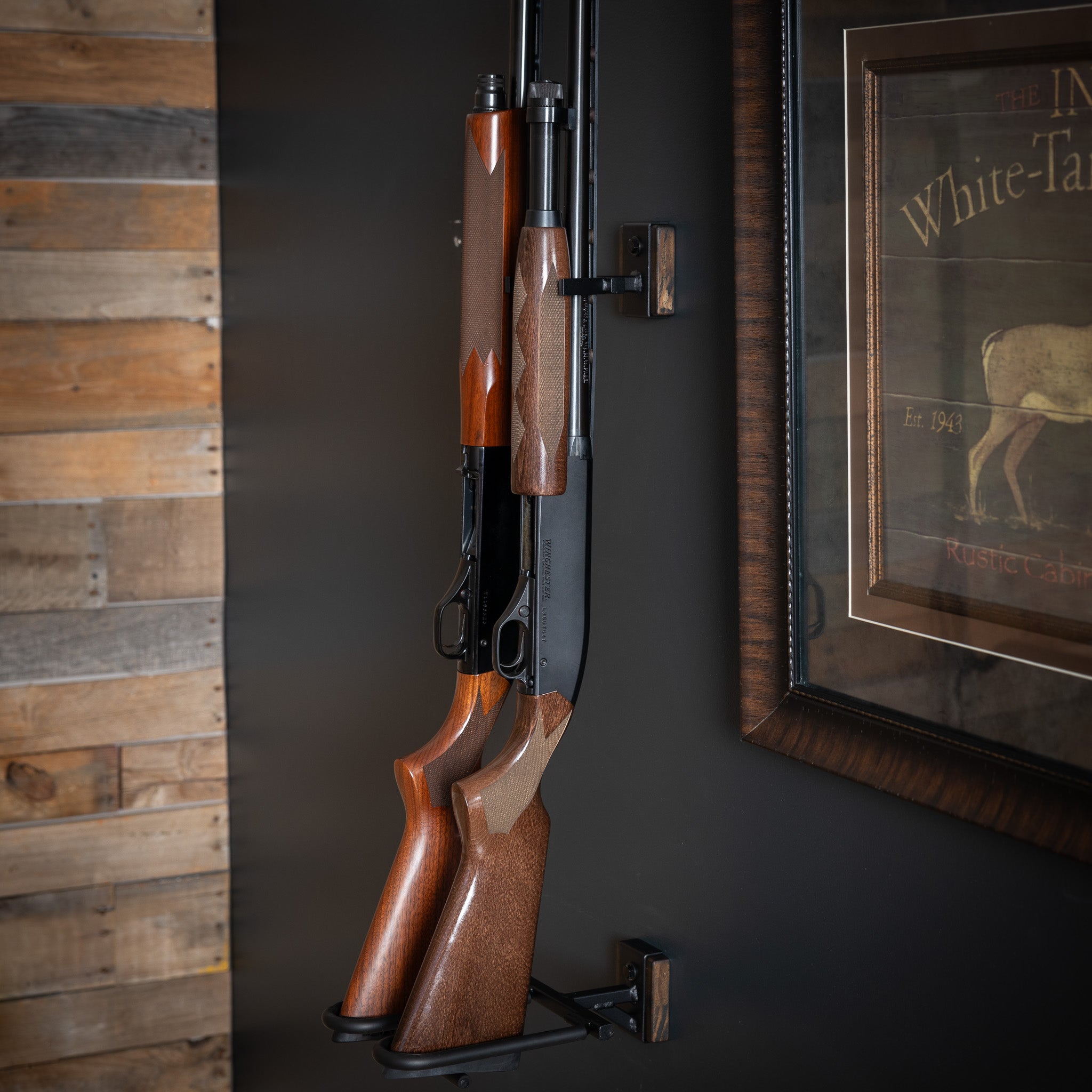 Weapon Display & Storage Rack | Wall Mounted Holder for 2 Guns ...